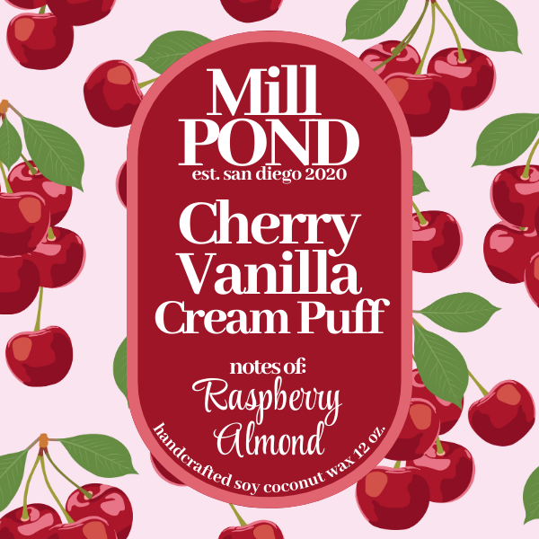 Cherry Vanilla Cream Puff - Mill POND Exclusive – Mill Pond Candles